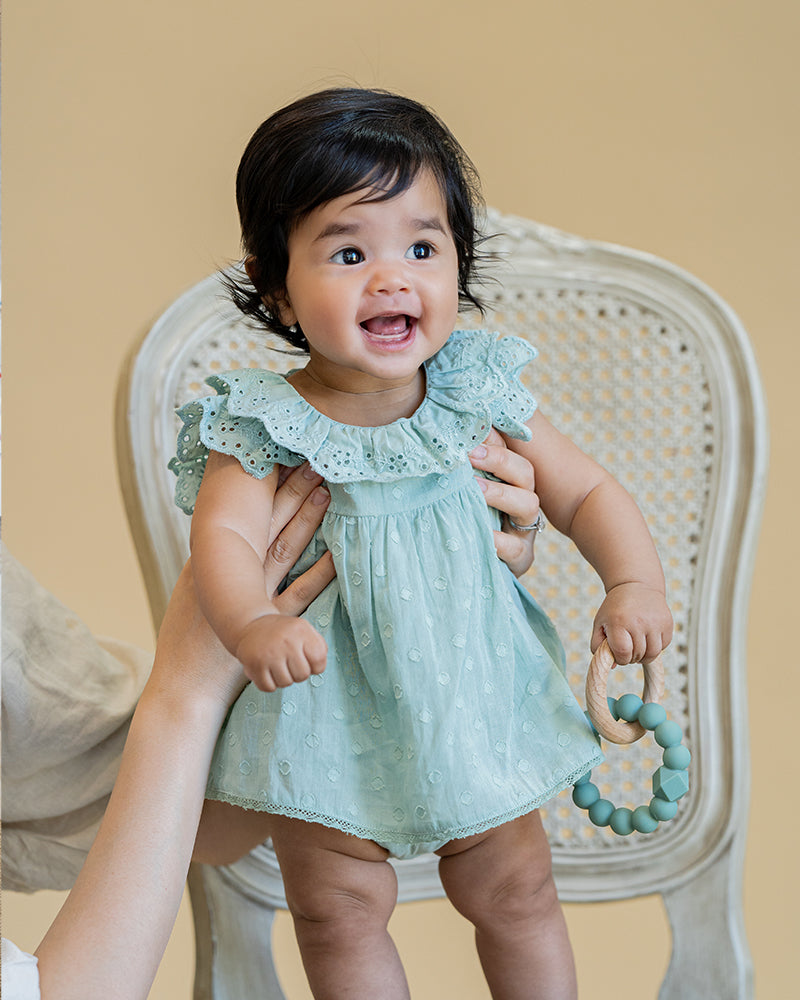 Bebe Anya Dobby Overlay Bodysuit - Dusky Sage – Maternal Instinct